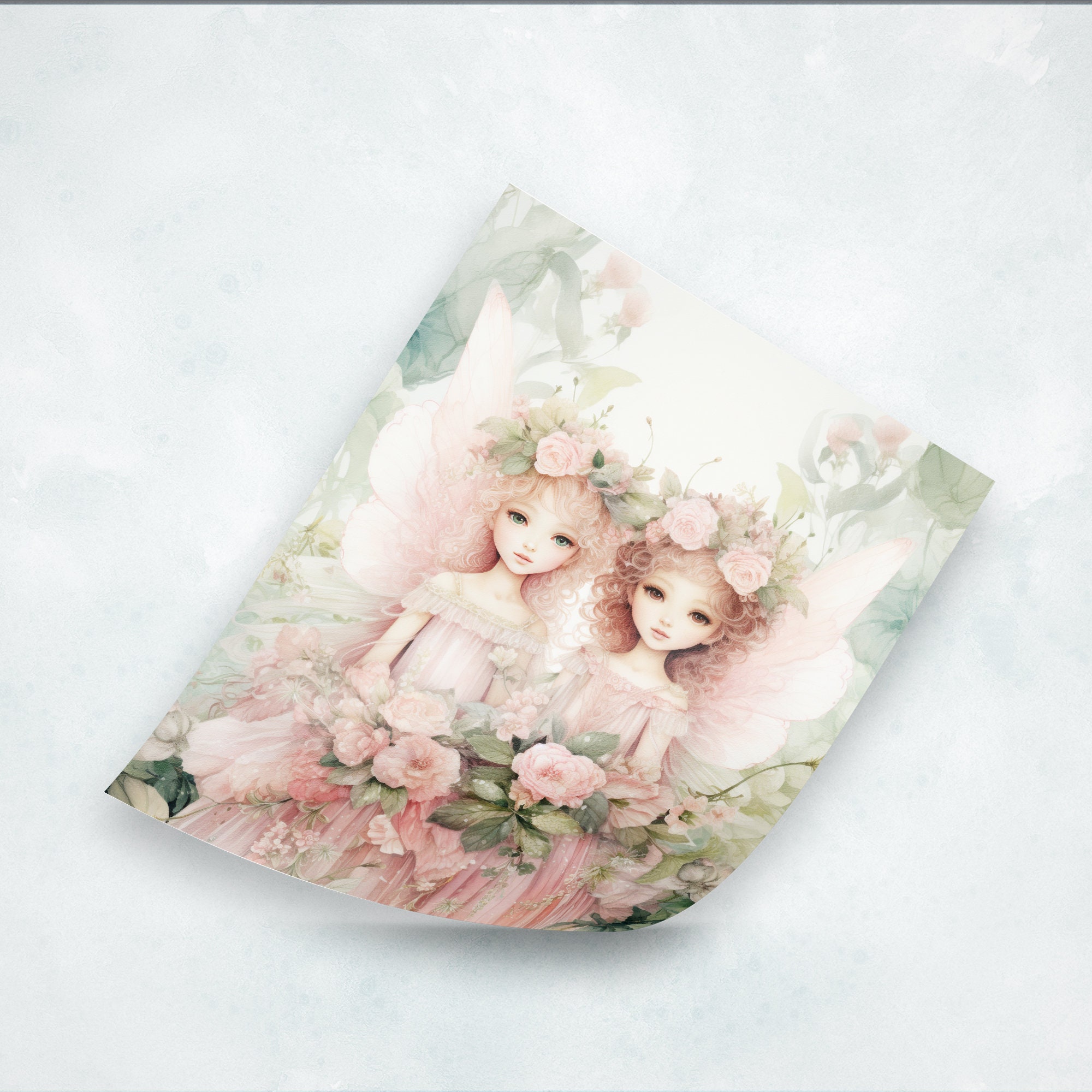 19 Floral Fairies Letter Size Digital Paper Enchanting and - Etsy