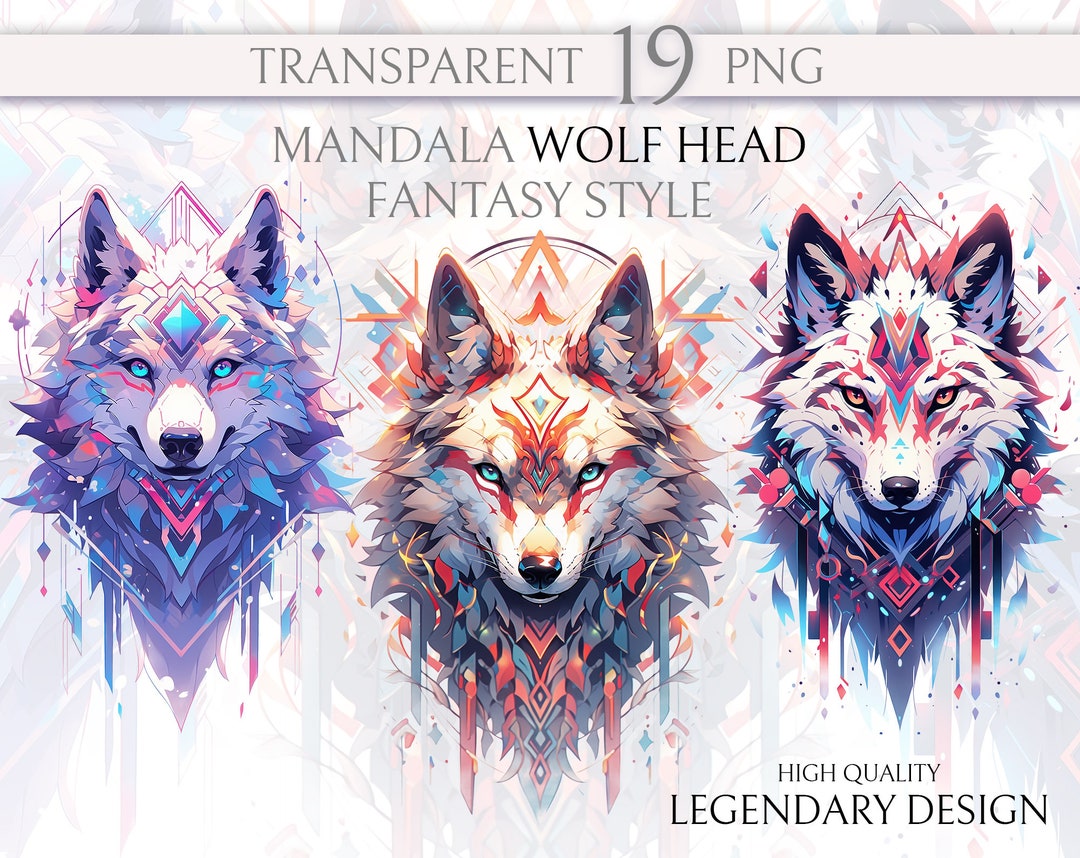 Fantasy Wolf Head 19 PNG Legendary Art Transparent - Etsy