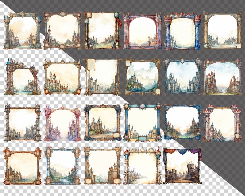 Medieval Frame Clipart 23 Vintage Borders, Renaissance Design, Old ...