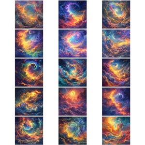 24 A Magical Sky Digital Paper, Backgrounds - Instant Download ...