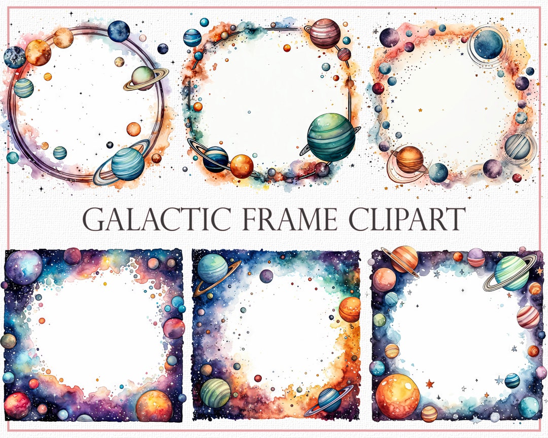 Galactic Frame Clipart, 28 Space-inspired Creativity, Celestial Art ...