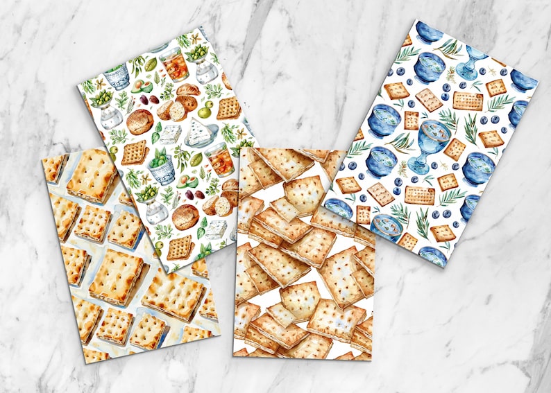 27 Passover Matzah Digital Papers, Repeatable, JPG, Scrapbooking ...