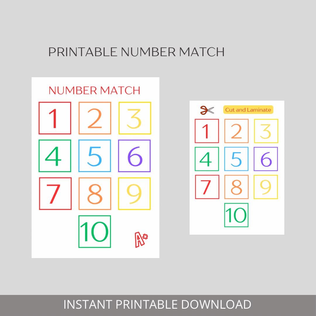 Classroom Number Match | Young Learners Matching | Instant Printable ...