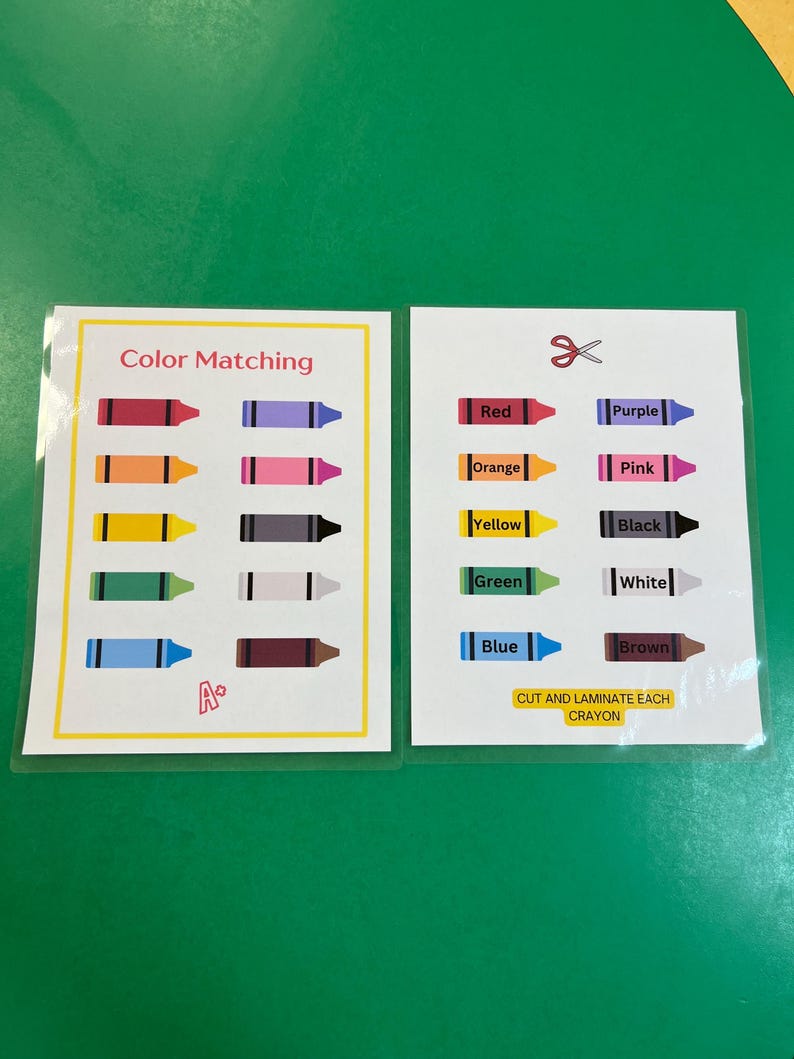 Classroom Coloring Match | Crayon Color Matching | Instant Printable ...