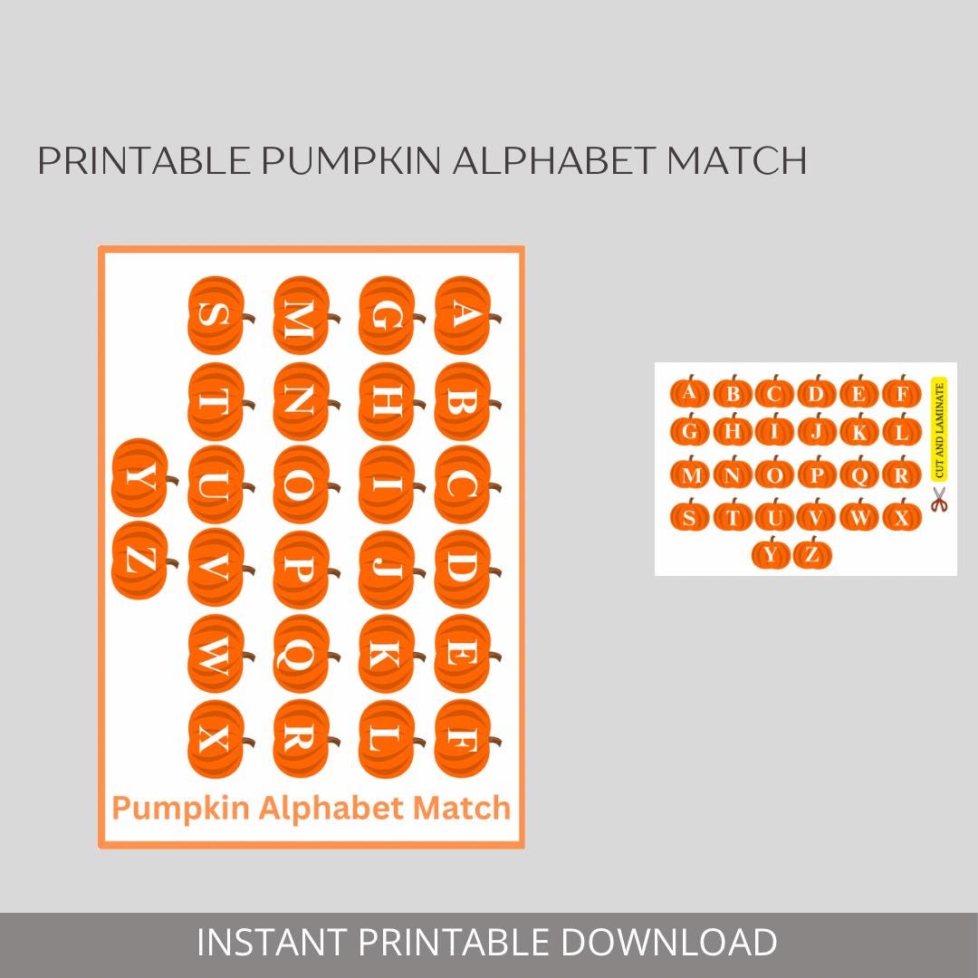 Classroom Pumpkin Alphabet Match | Fall Activity for Young Learners ...