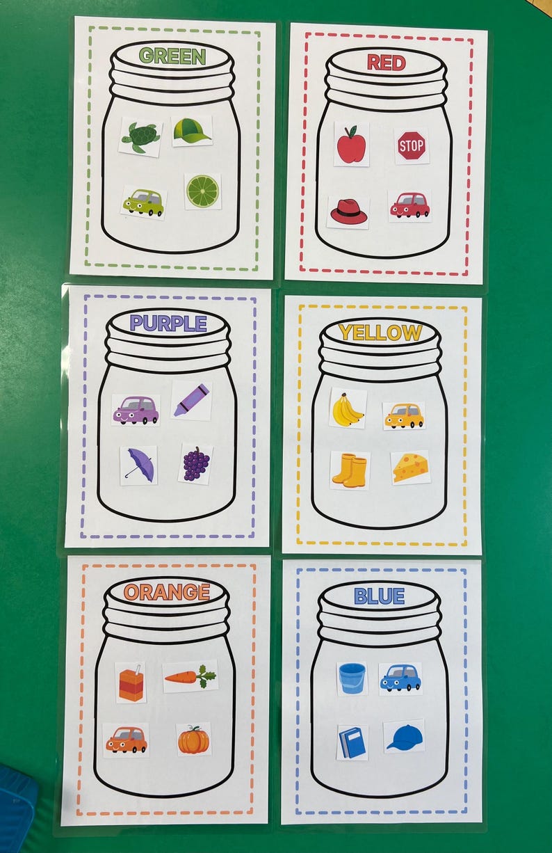 Classroom Color Sorting Jars | Color Matching Activity | Instant ...