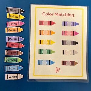 Classroom Coloring Match | Crayon Color Matching | Instant Printable ...
