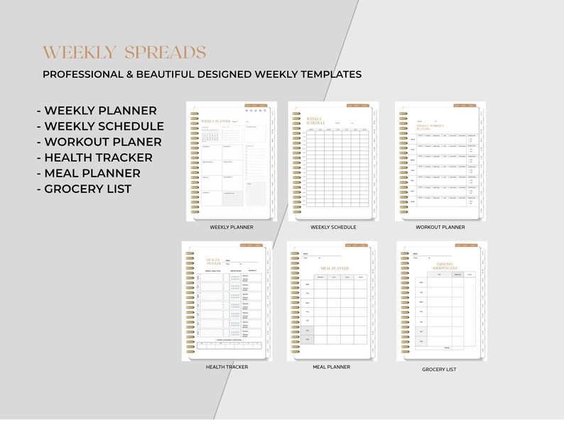 Digital Planner Printable: Customizable Weekly & Monthly Templates for ...