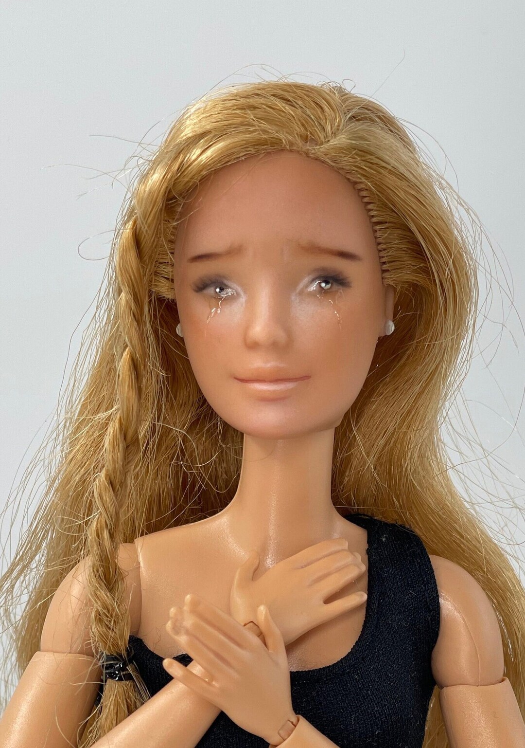 OOAK Repaint Barbie Head only Crying Barbie - Etsy