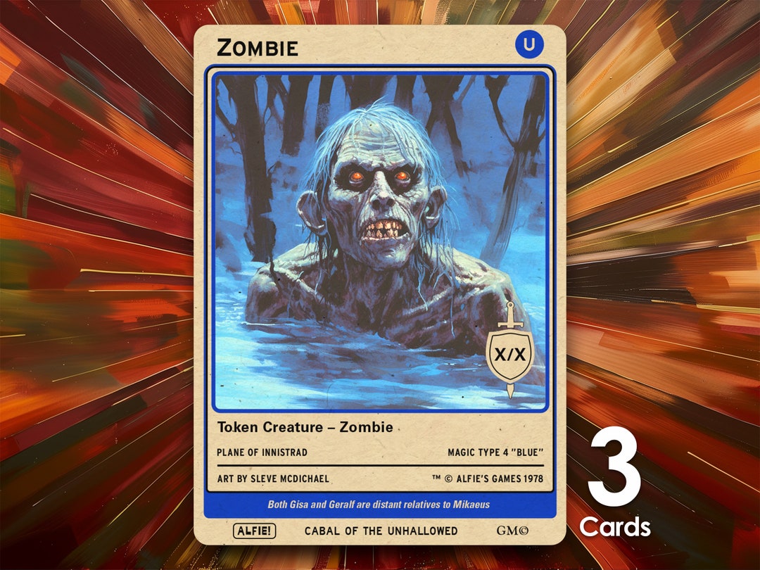 Zombie Blue MTG Tokens X3 Alfie's Adventure AA152 - Etsy