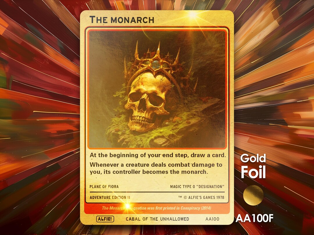 Monarch Foil MTG Token - Alfie's Adventure by Alfie AA100 - Etsy