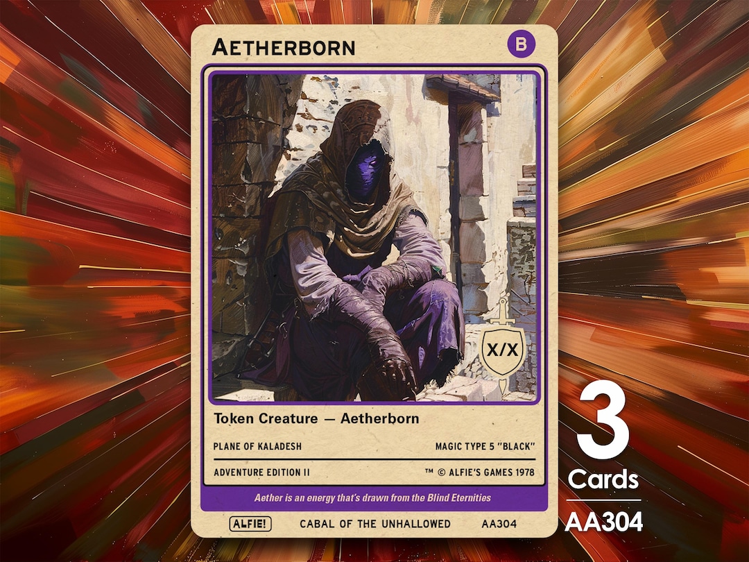 Aetherborn MTG Tokens X3 - Alfie's Adventure by Alfie - AA304 - Etsy