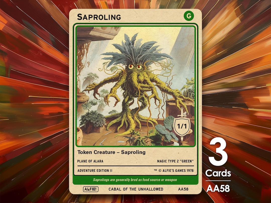 3x Saproling 1/1 MTG Token - Alfie's Adventure by Alfie AA58 - Etsy