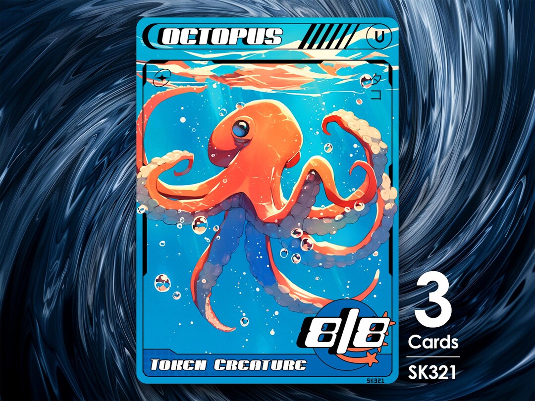 Octopus Token X3 for Mtg Street Clans by Alfie SK321 - Etsy