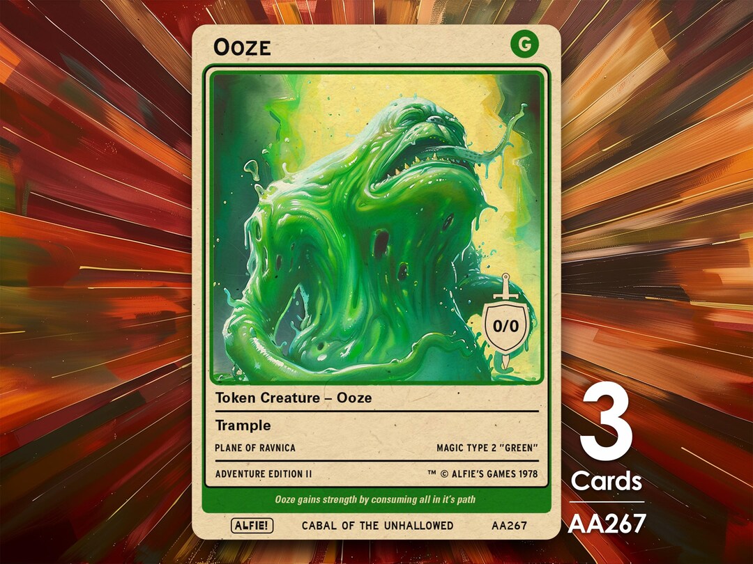 Ooze 0/0 Token X3 MTG - Alfie's Adventure by Alfie AA267 - Etsy