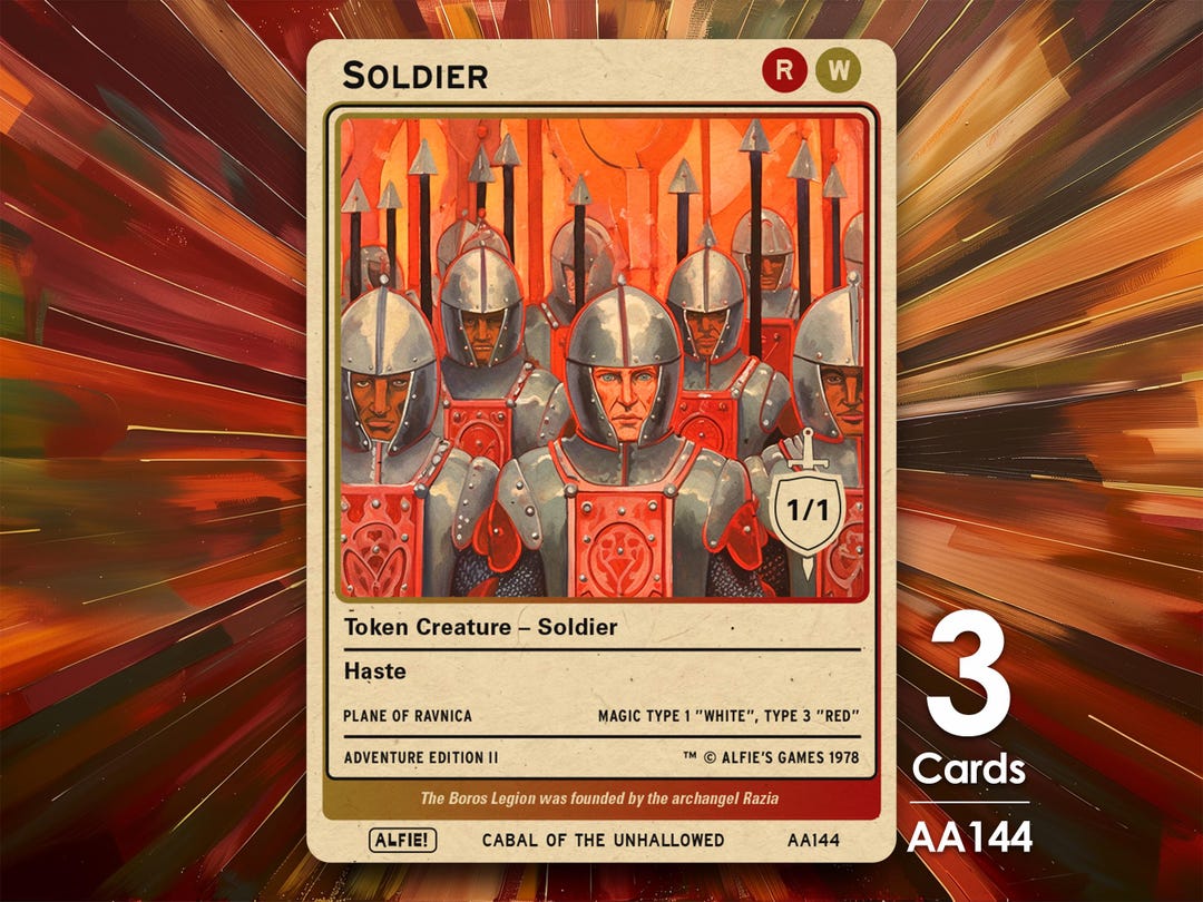 3x Soldier 1/1 Red & White MTG Token - Alfie's Adventure by Alfie AA144 ...