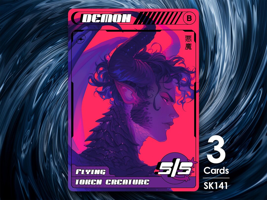 Demon 5/5 Tokens X3 for Mtg - Street Clans by Alfie SK303 - Etsy