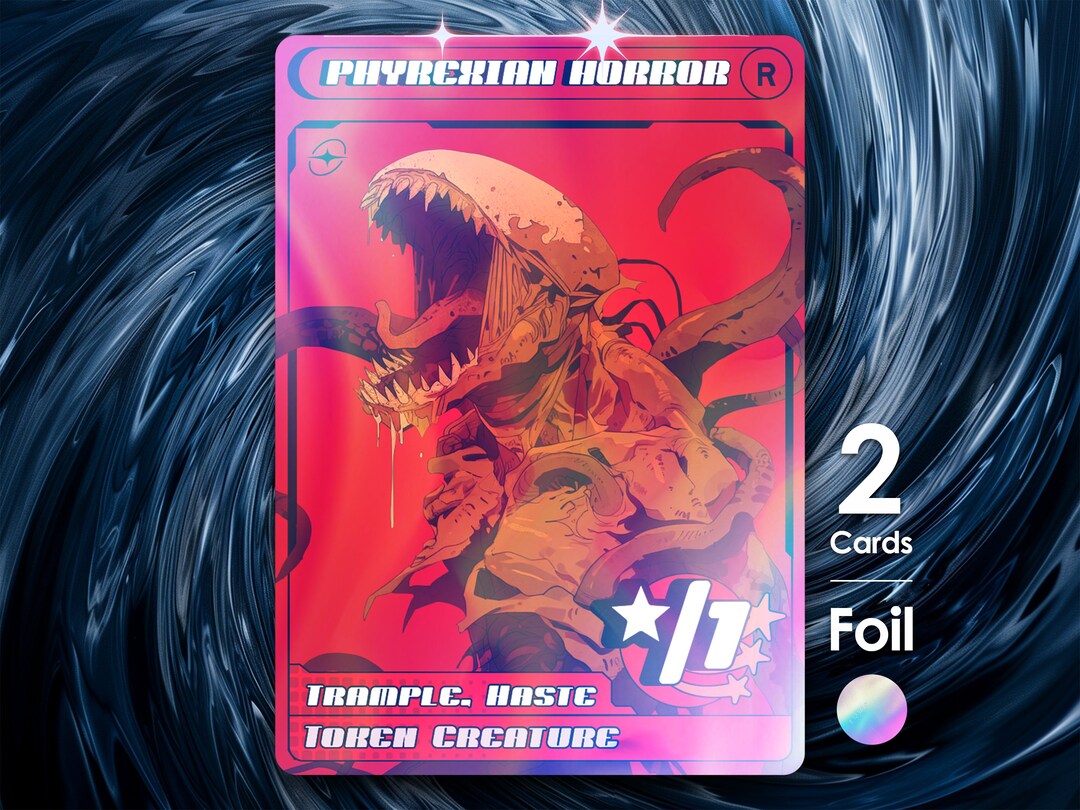 Phyrexian Horror Red Foil Token X2 for Magic Mtg Street Clans SK229F - Etsy