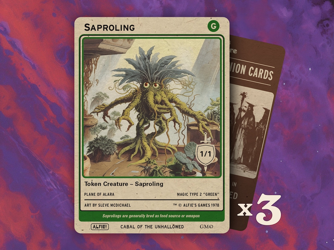 Saproling 1/1 MTG Tokens X3 Alfie's Adventure AA58 - Etsy