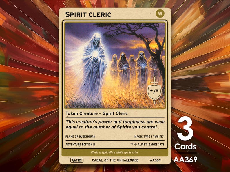 3x Spirit Cleric Token for MTG - Alfie's Adventure by Alfie AA369 - Etsy