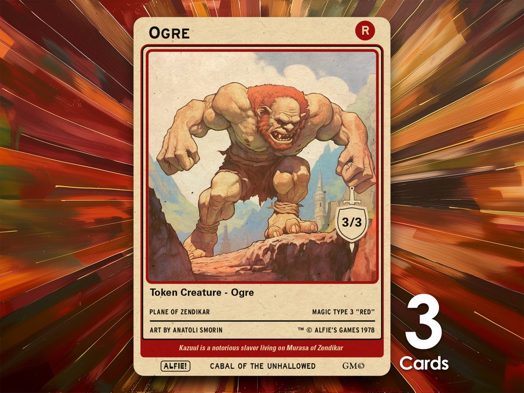 Ogre 3/3 MTG Tokens X3 Alfie's Adventure AA210 - Etsy