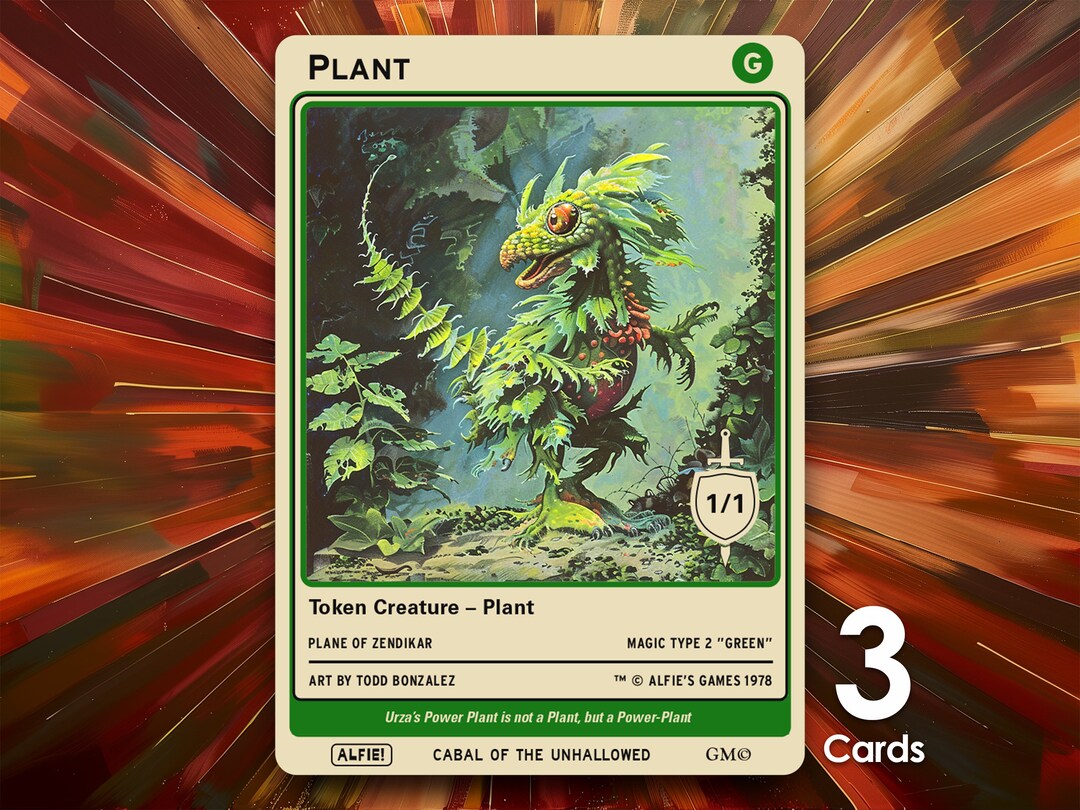 Plant 1/1 Token X3 for Magic MTG Alfie's Adventure AA281 - Etsy