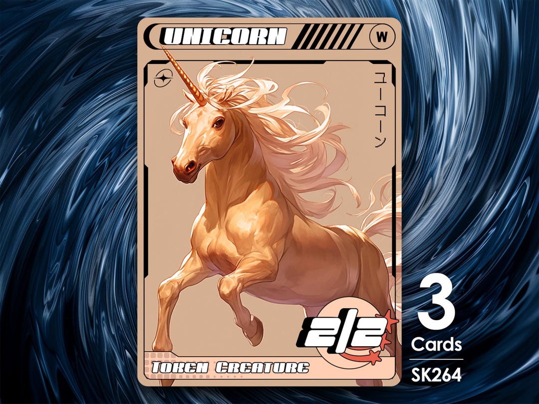 Unicorn Token X3 for Mtg - Street Clans by Alfie SK264 - Etsy