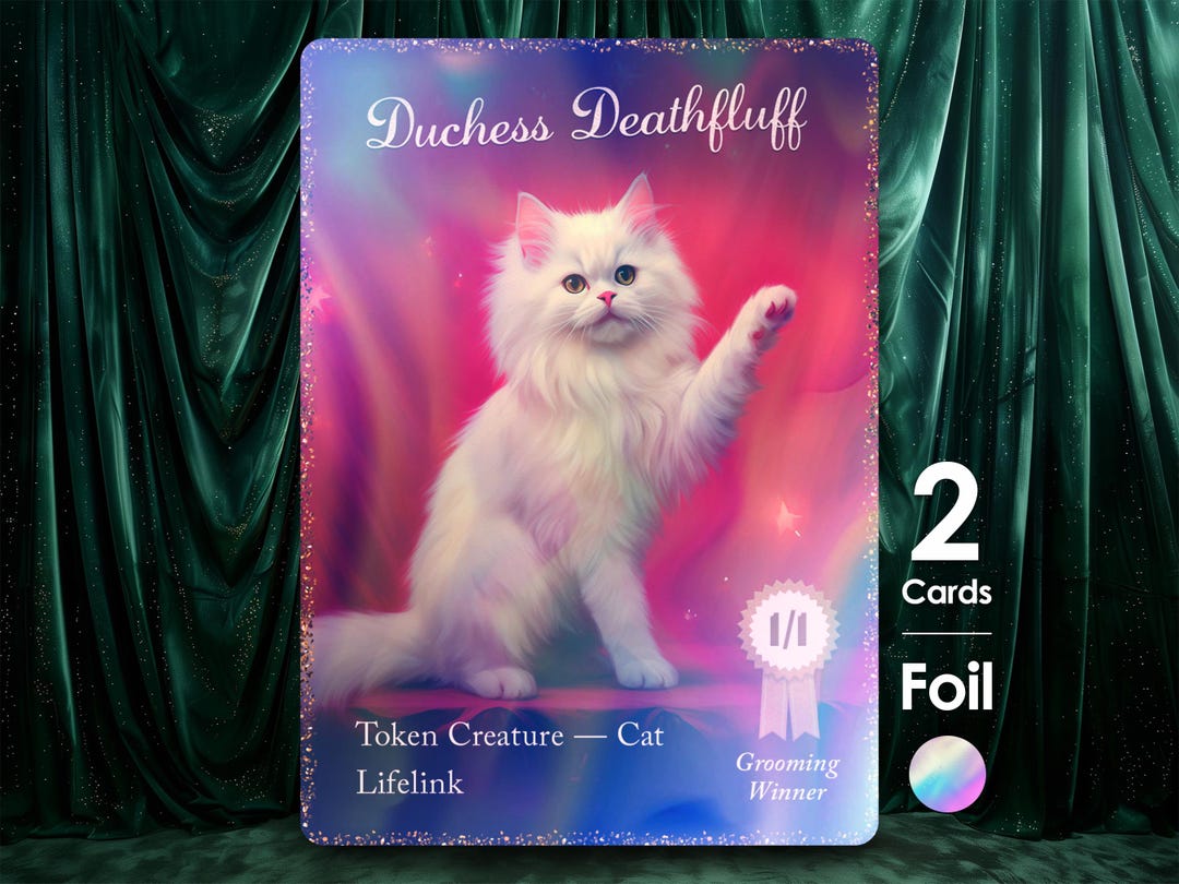 Cat 1/1 Lifelink White Foil Tokens X2 Duchess Deathfluff Multiverse ...