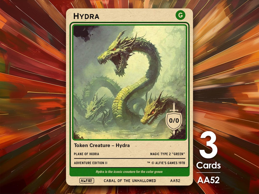 3x Hydra 0/0 MTG Token - Alfie's Adventure by Alfie AA52 - Etsy