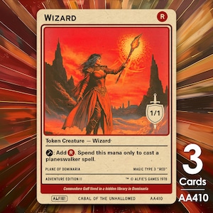 Red Wizard MTG Token X3 Alfie's Adventure by Alfie AA410 - Etsy