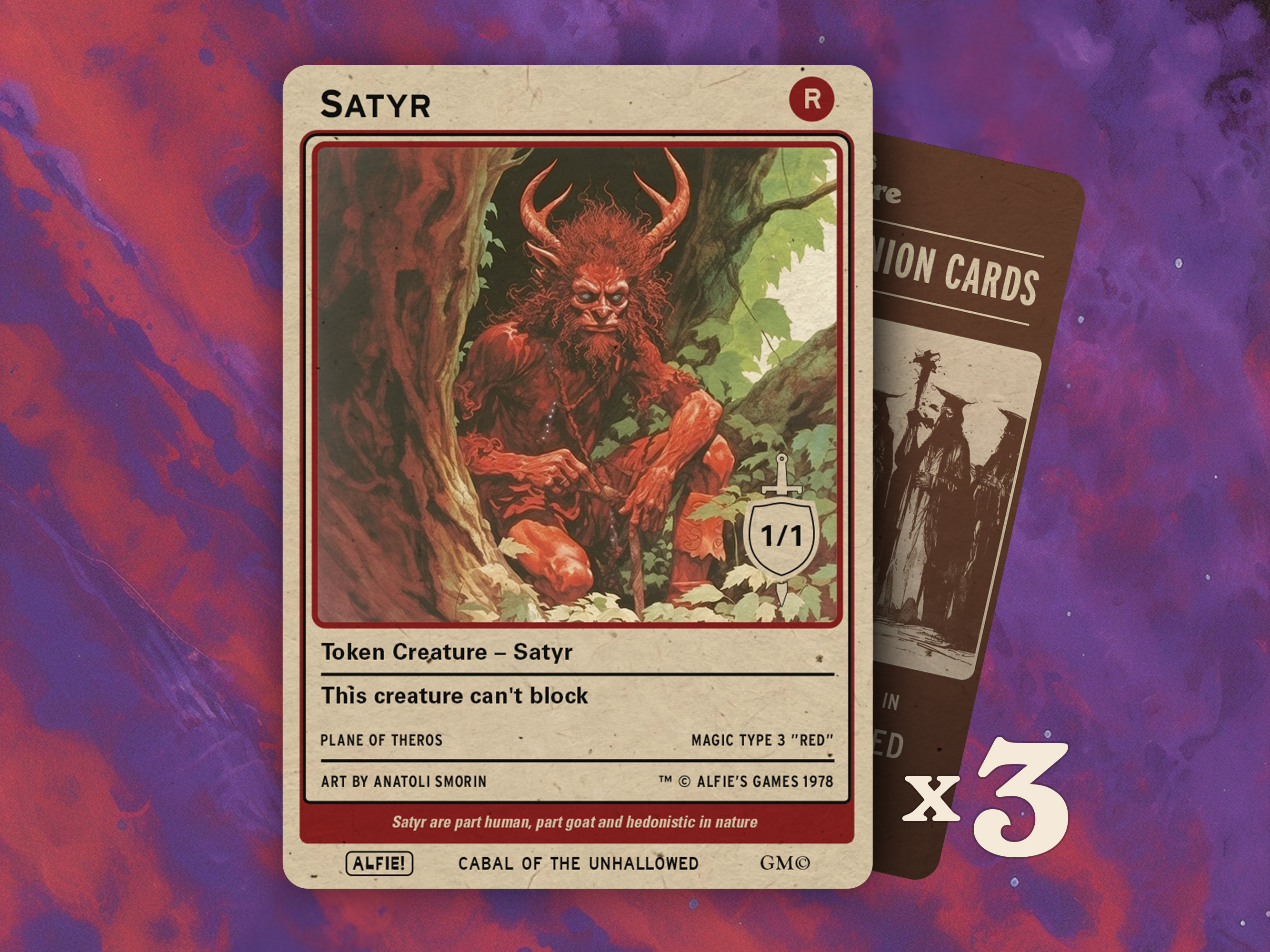Satyr Token 1/1 MTG Tokens X3 Alfie's Adventure AA140 - Etsy UK