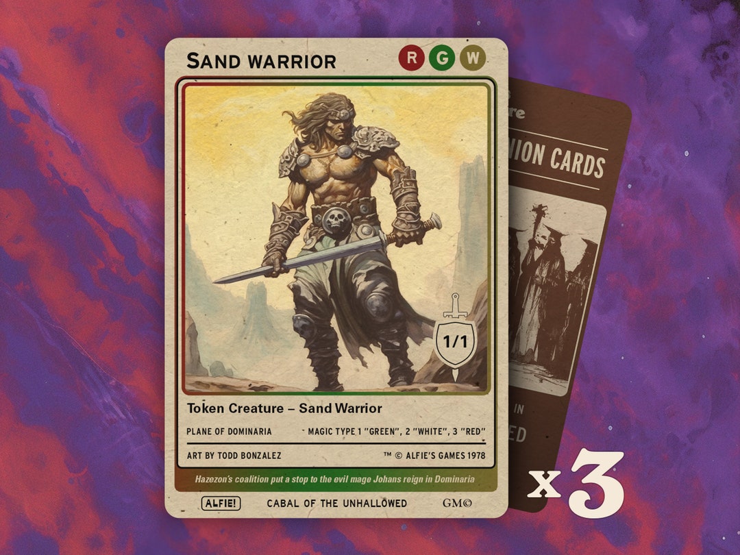 Sand Warrior 1/1 MTG Tokens X3 Alfie's Adventure AA107 - Etsy
