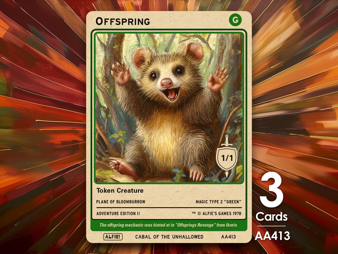 Offspring Possum Green MTG Token X3 - Alfie's Adventure by Alfie AA413 ...