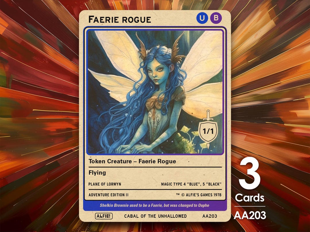 Faerie Rogue Blue Black Token X3 for MTG - Alfie's Adventure by Alfie ...