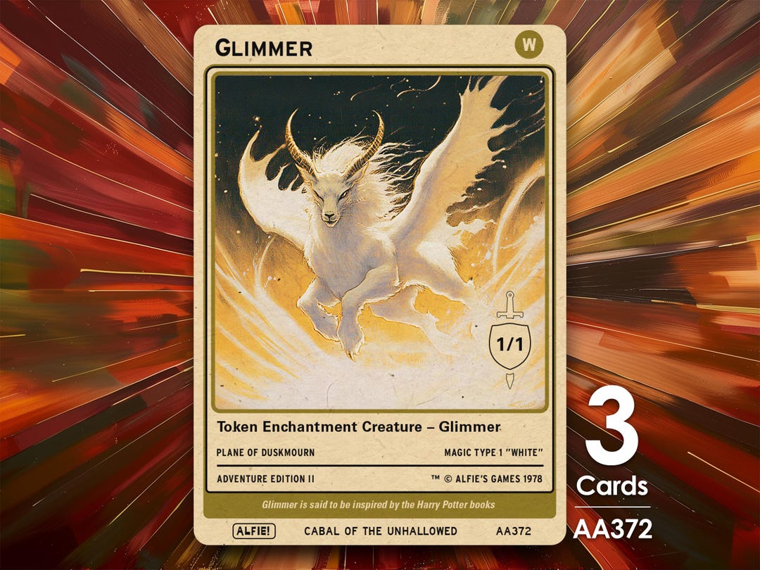 Glimmer Tokens X3 for Magic MTG - Alfie's Adventure by Alfie AA372 - Etsy