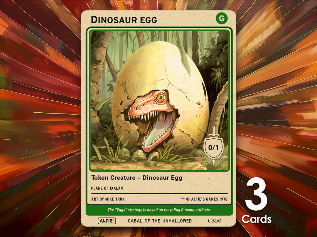 Dinosaur Egg MTG Tokens X3 Alfie's Adventure AA217 - Etsy