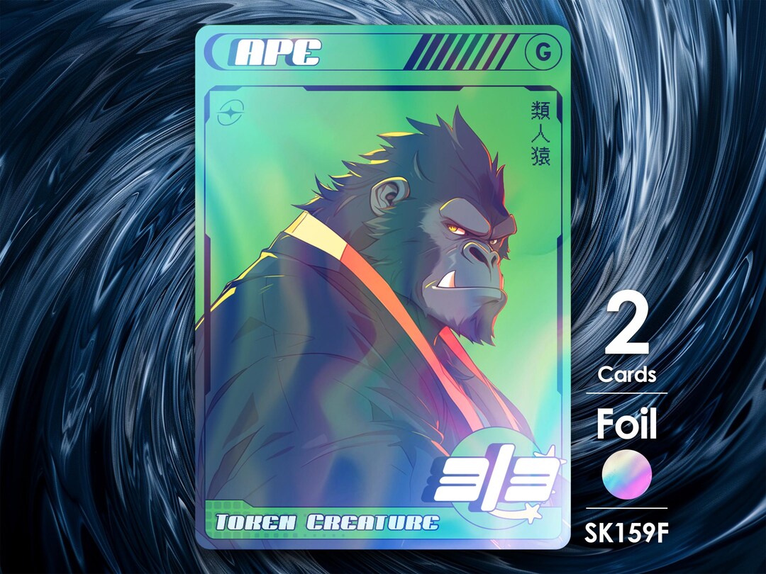 Ape Foil Tokens X2 for Mtg Street Clans by Alfie SK159F - Etsy