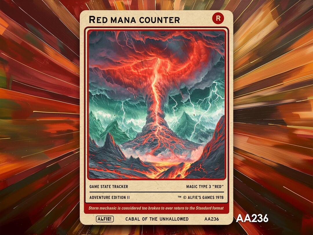 Red Mana Counter MTG Token - Alfie's Adventure by Alfie AA236 - Etsy