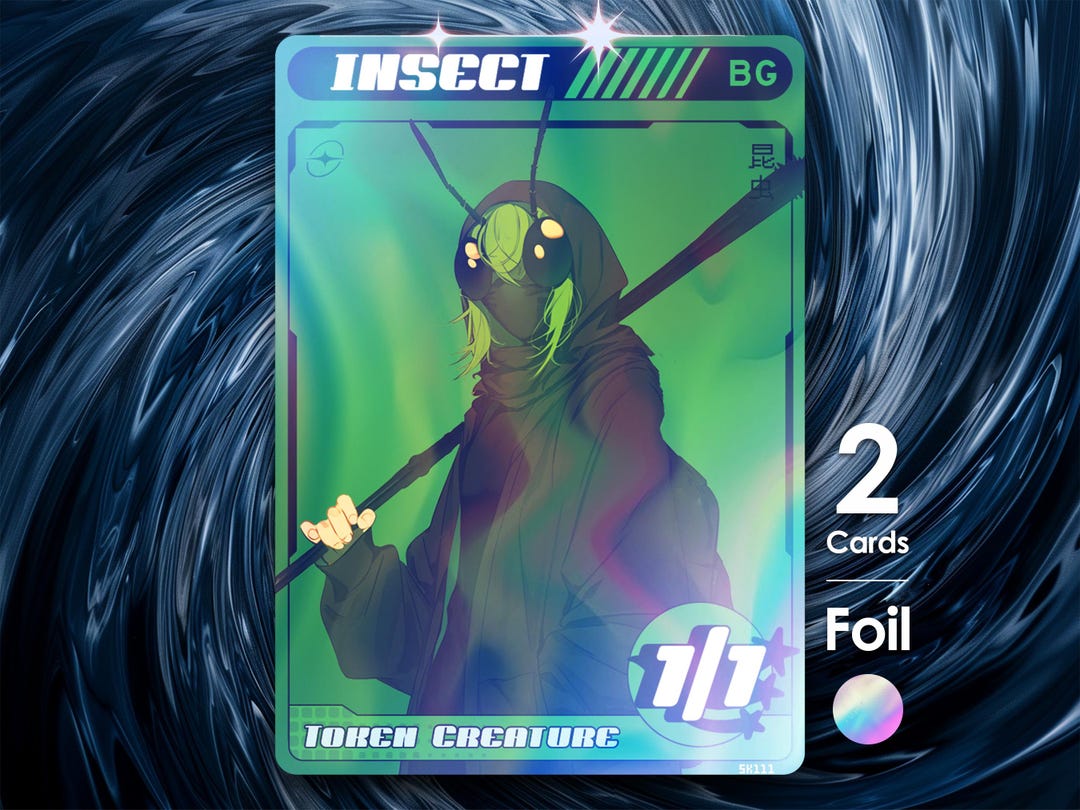 Insect Black/green Foil Tokens X2 for Magic - Street Clans by Alfie ...