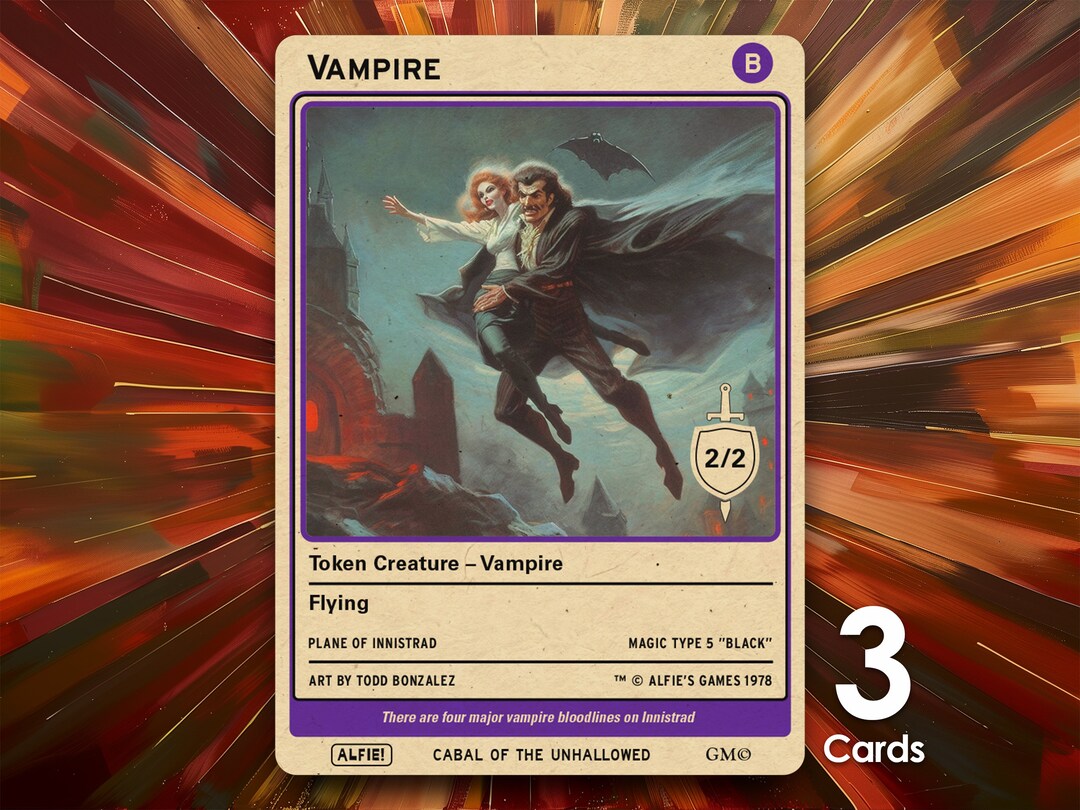 Vampire Flying 2/2 MTG Tokens X3 Alfie's Adventure AA7 - Etsy