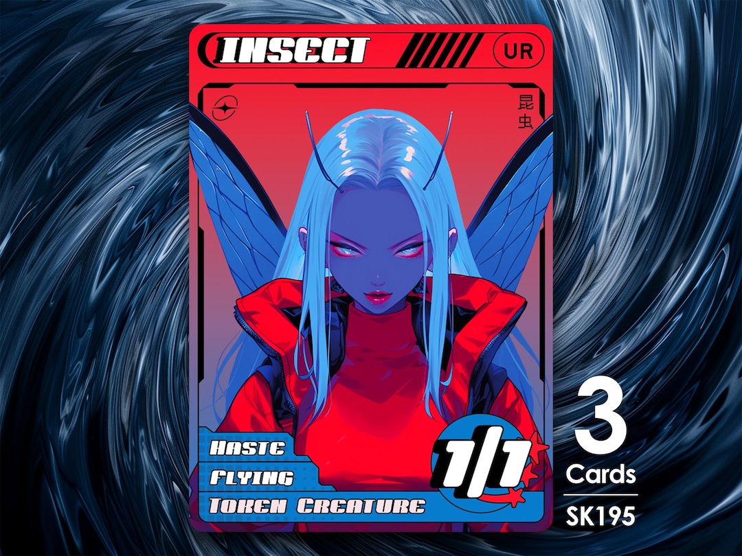 3x Insect Blue Red Token for Mtg - Street Clans by Alfie SK195 - Etsy