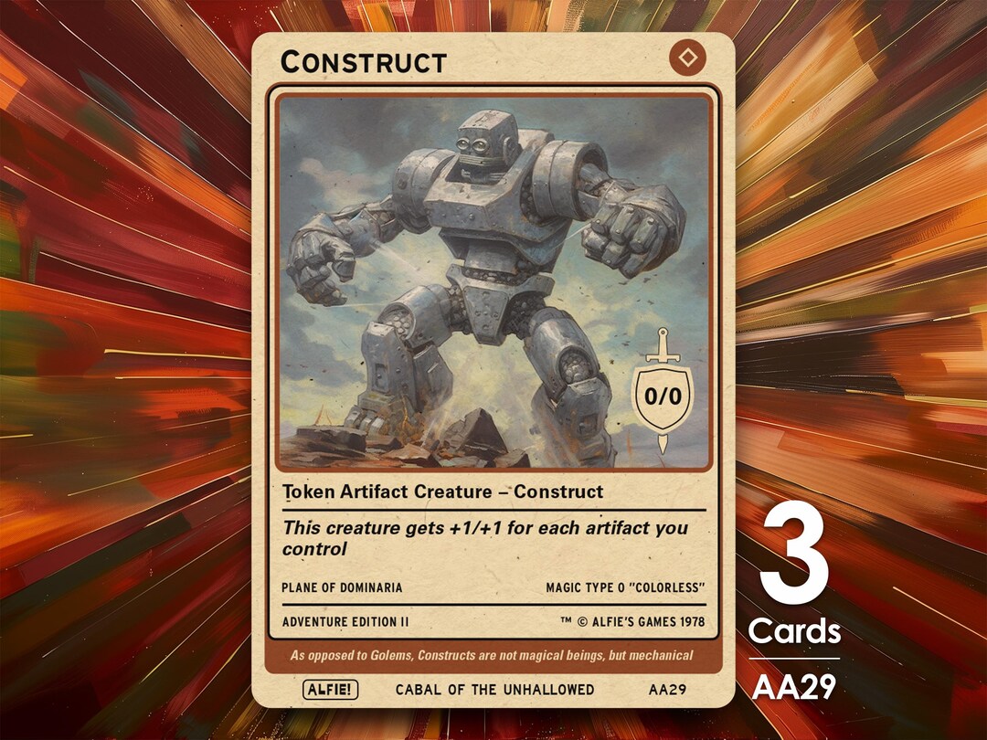 Construct MTG Token X3 - Alfie's Adventure by Alfie AA29 - Etsy