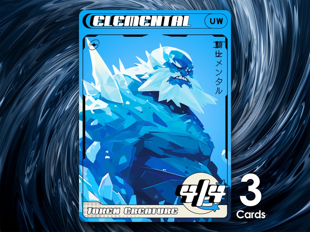Elemental Blue White Token X3 for Magic Mtg Street Clans SK219 - Etsy