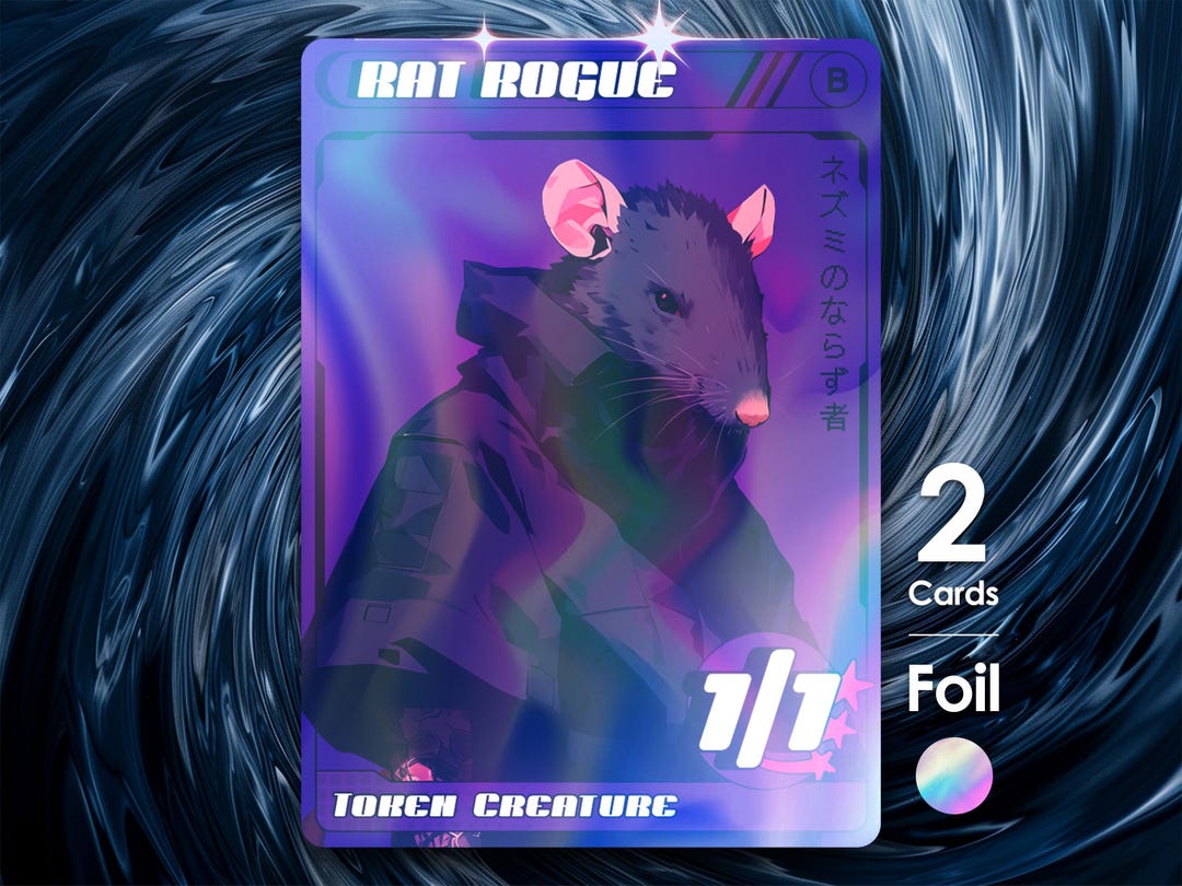 Rat Rogue Foil Tokens X2 for Magic Mtg Street Clans by Alfie SK234F - Etsy
