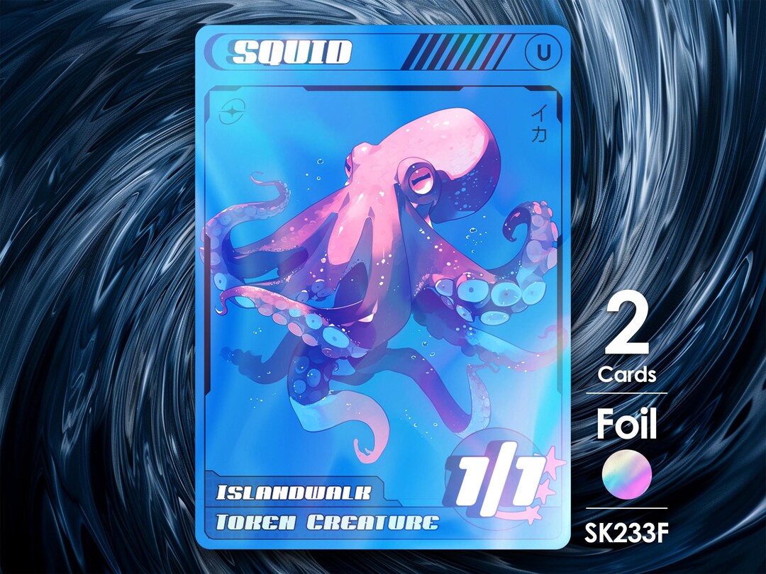 Squid Foil Tokens X2 for Mtg Street Clans by Alfie SK233F - Etsy