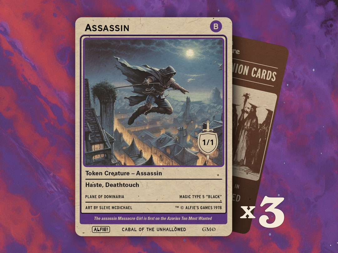 Assassin 1/1 MTG Tokens X3 Alfie's Adventure AA1 - Etsy