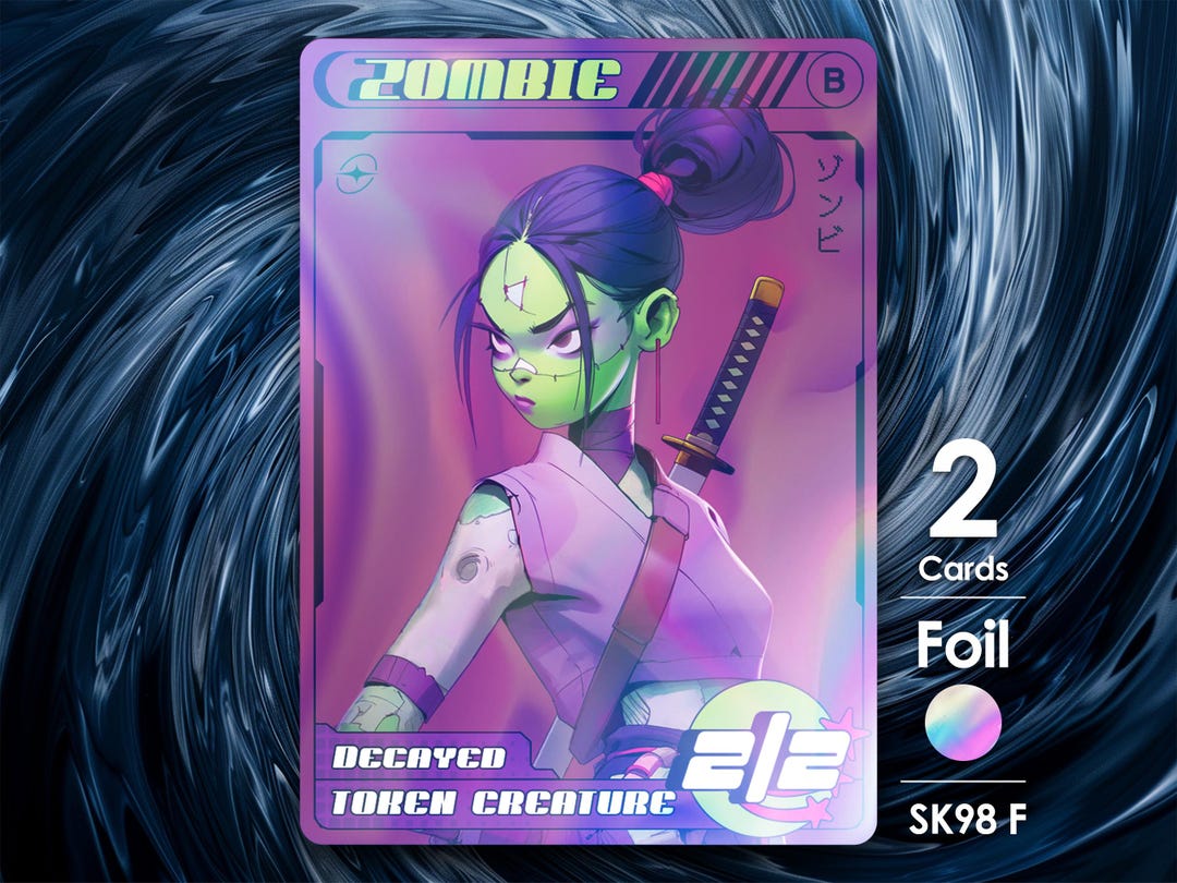 Zombie Decayed Tokens X2 Foil for MTG Street Clans by Alfie SK98F - Etsy