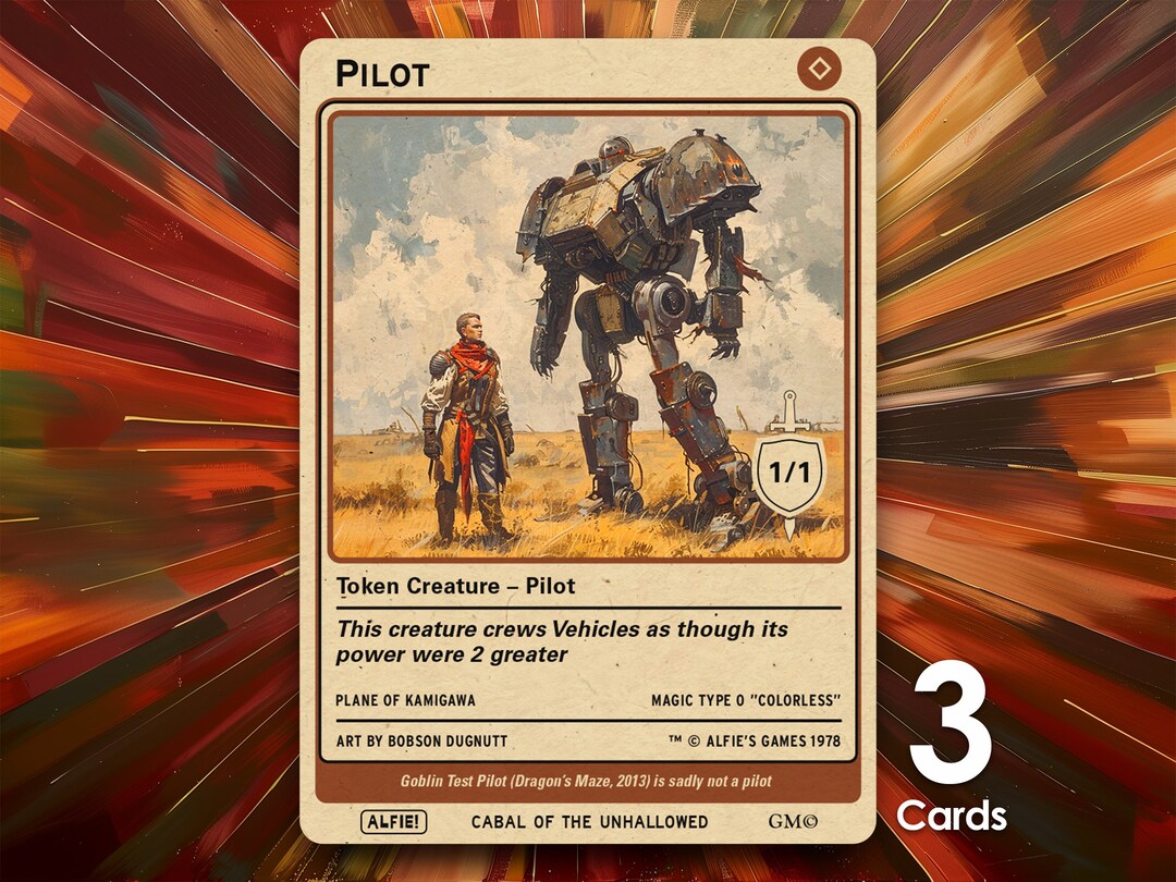 Pilot Token 1/1 MTG Tokens X3 Alfie's Adventure AA23 - Etsy