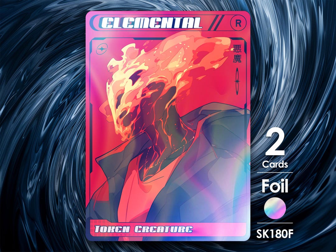 2x Elemental Red Foil Tokens for Mtg - Street Clans by Alfie SK180F - Etsy