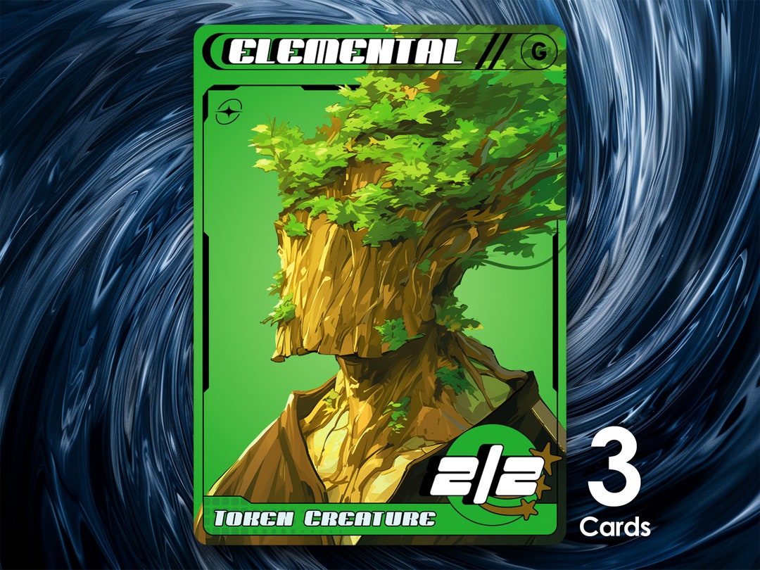 Elemental Green 2/2 Token X3 for Magic Mtg Street Clans SK186 - Etsy